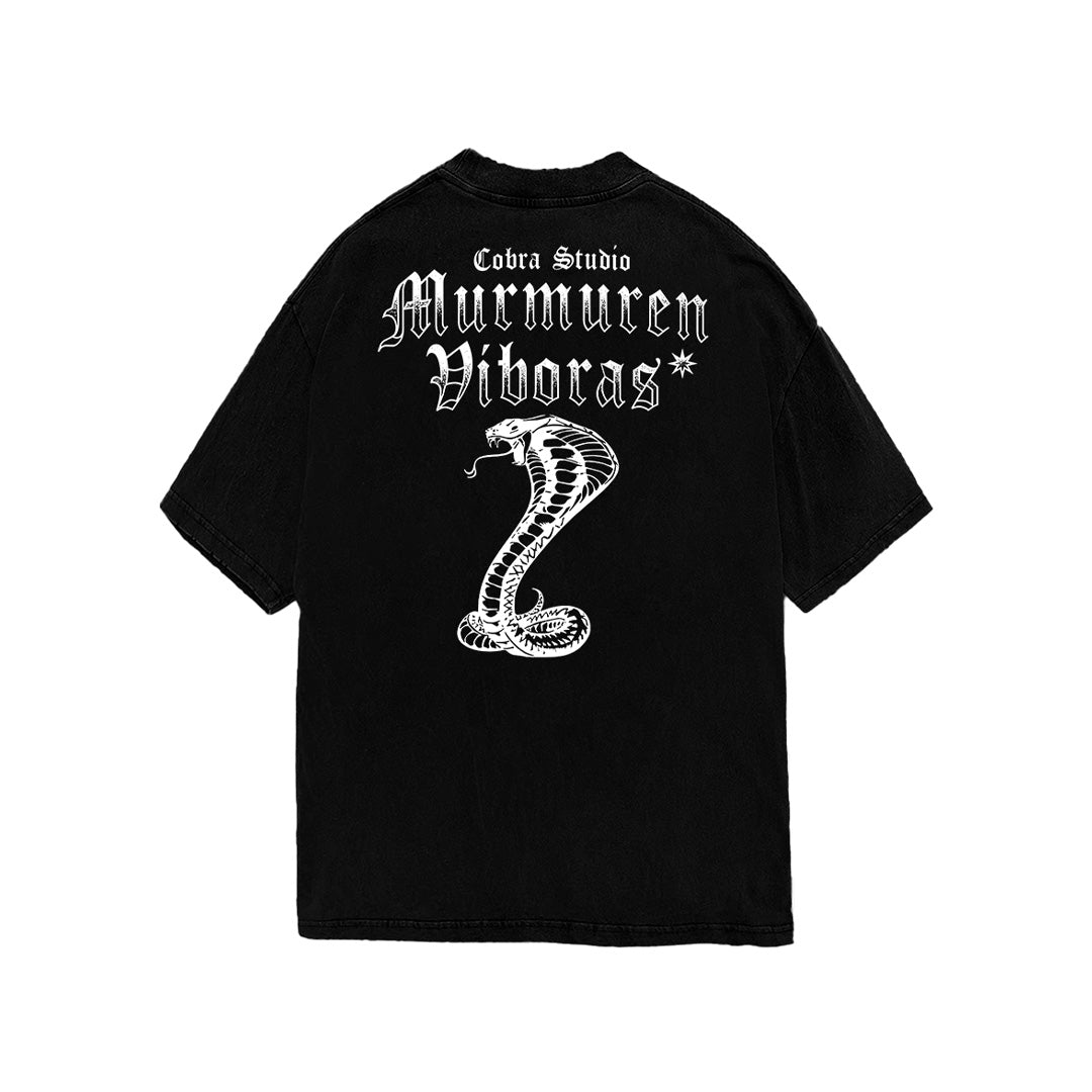 MURMUREN VIBORAS OVERSIZED HEAVYWEIGHT 240 GSM 100% ALGODÓN NEGRO ...